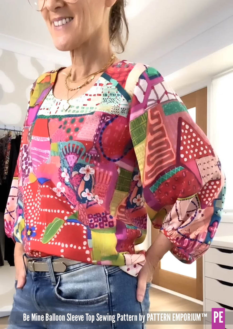 Be Mine Balloon Sleeve Top - Pattern Emporium