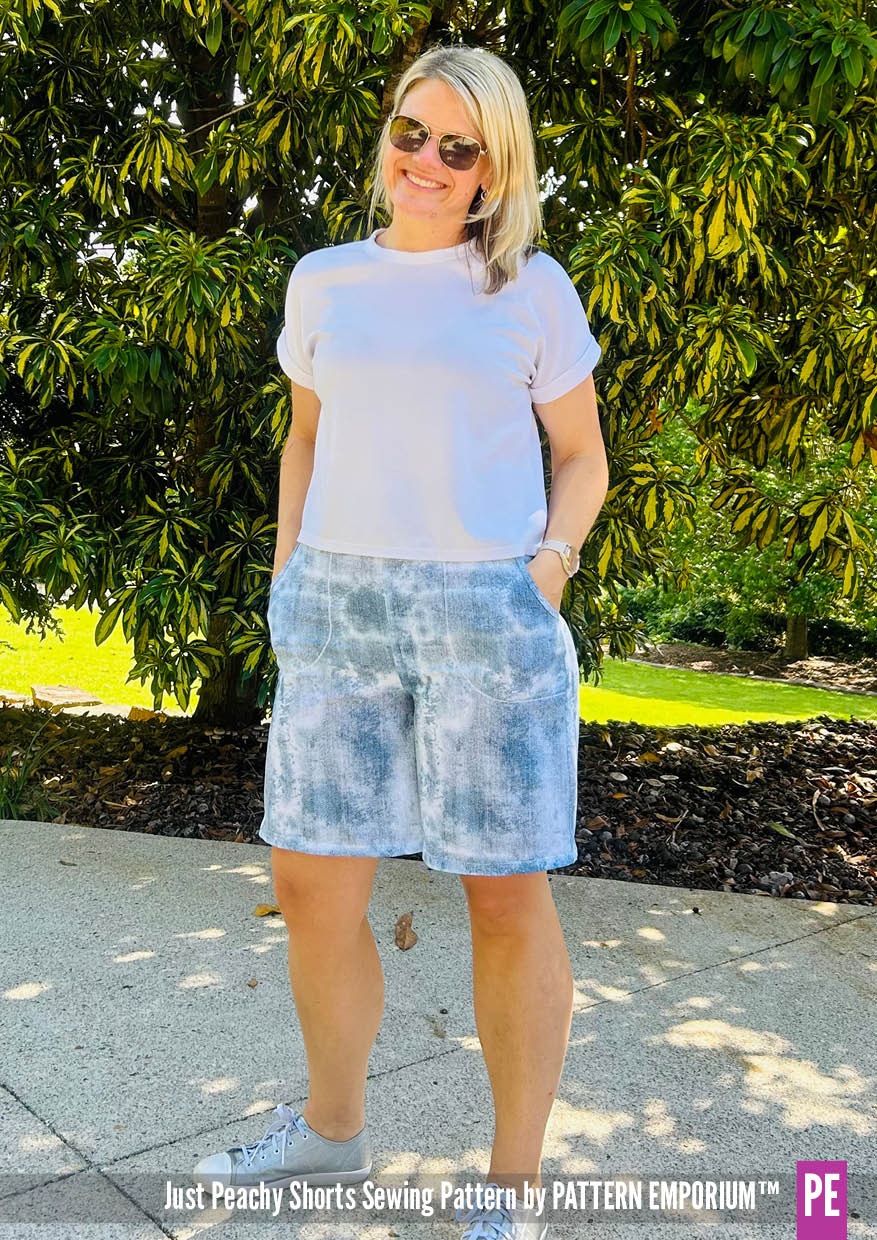 Just Peachy Stretch Shorts - Pattern Emporium
