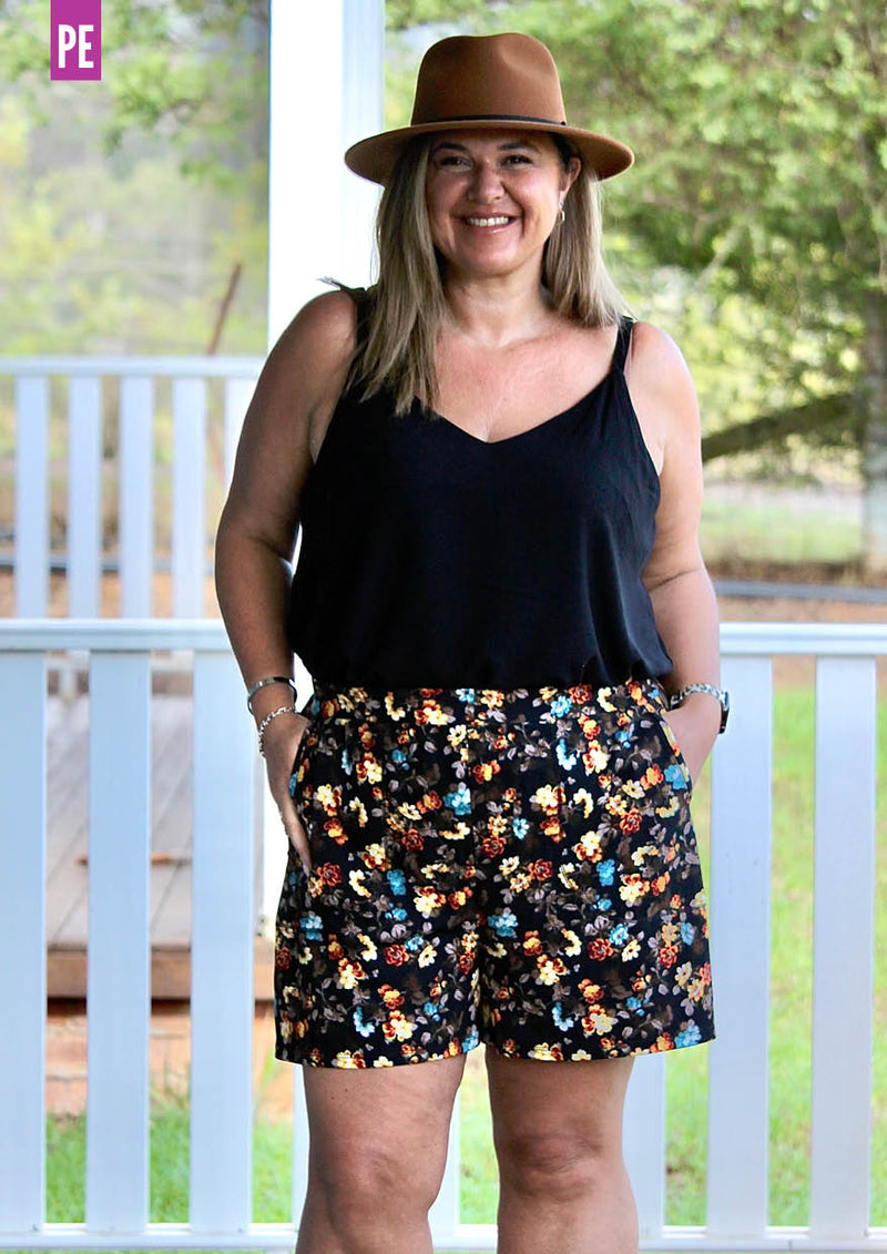 Just Peachy Stretch Shorts - Pattern Emporium