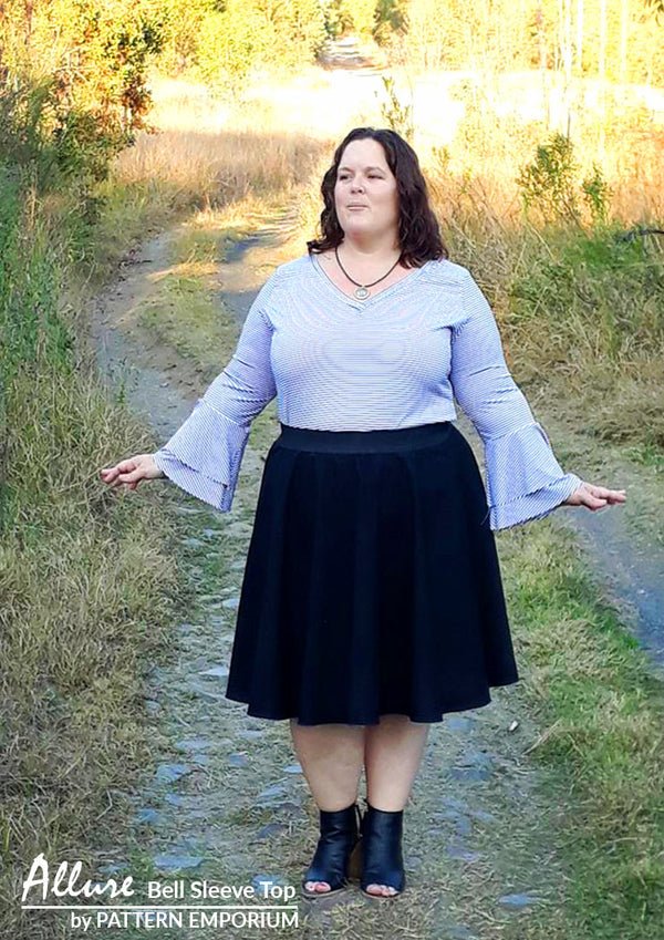 Ladies Bell Sleeve Top PDF Sewing Pattern - Pattern Emporium