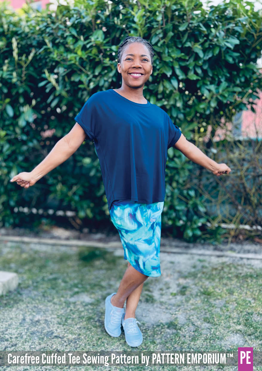 Cuffed t-shirt with dolman sleeve & cuff sewing pattern - PATTERN EMPORIUM