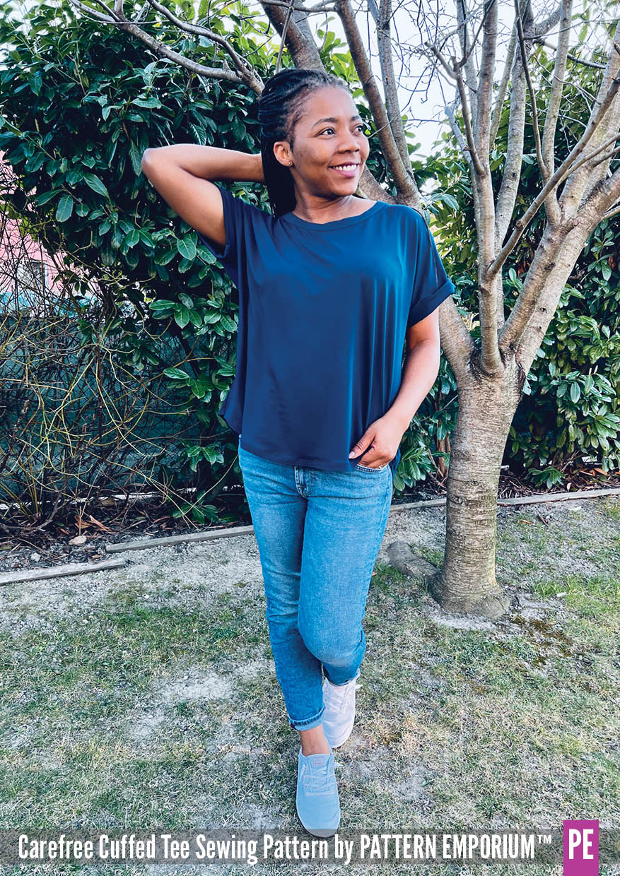 Cuffed t-shirt with dolman sleeve & cuff sewing pattern - PATTERN EMPORIUM