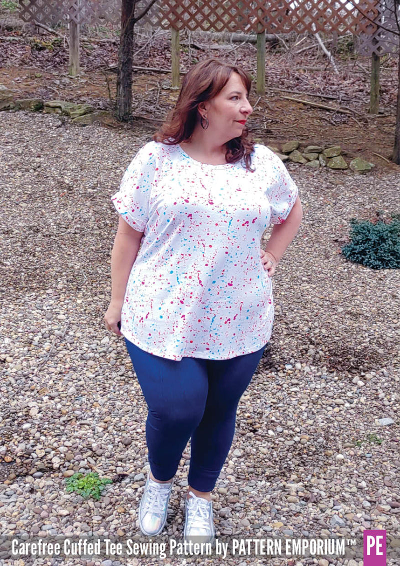 Cuffed t-shirt with dolman sleeve & cuff sewing pattern - PATTERN EMPORIUM