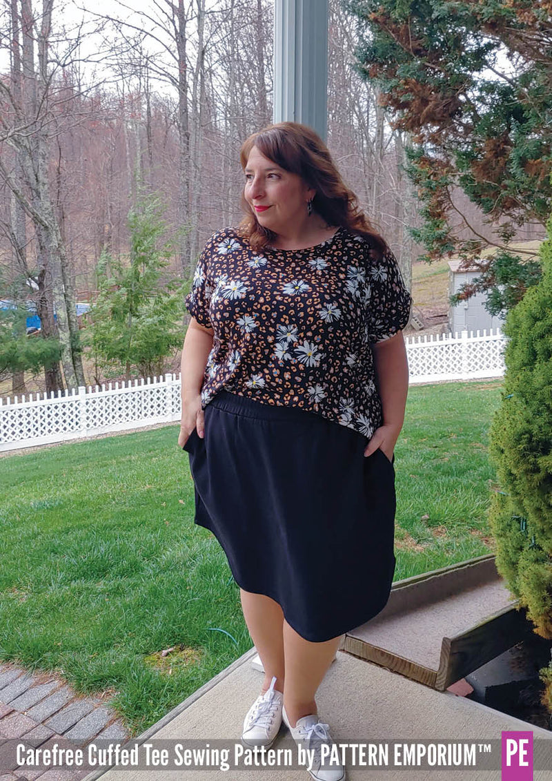 Cuffed t-shirt with dolman sleeve & cuff sewing pattern - PATTERN EMPORIUM