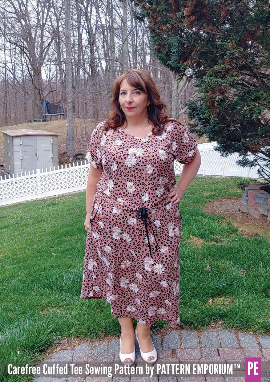 Cuffed t-shirt with dolman sleeve & cuff sewing pattern - PATTERN EMPORIUM