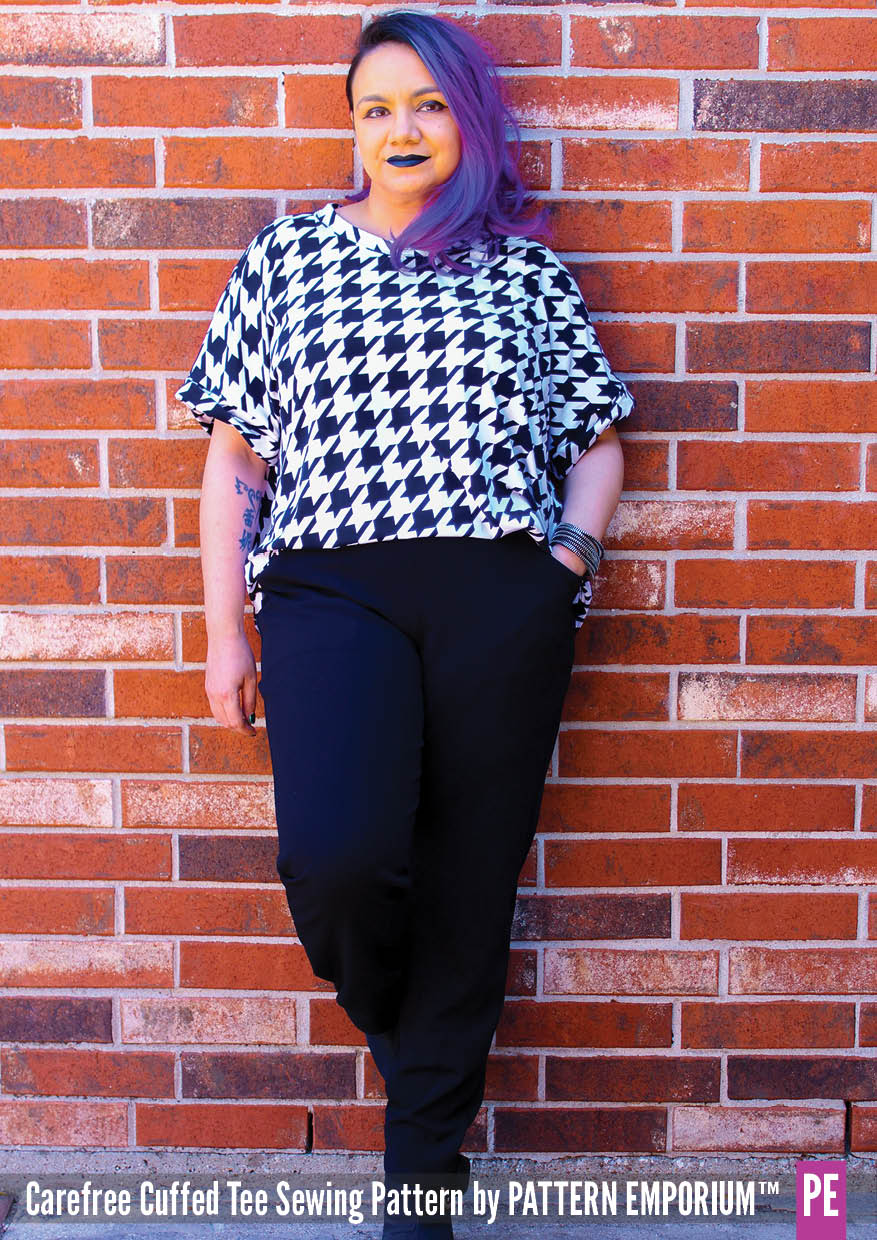 Cuffed t-shirt with dolman sleeve & cuff sewing pattern - PATTERN EMPORIUM