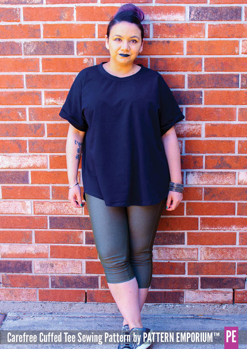Cuffed t-shirt with dolman sleeve & cuff sewing pattern - Pattern Emporium