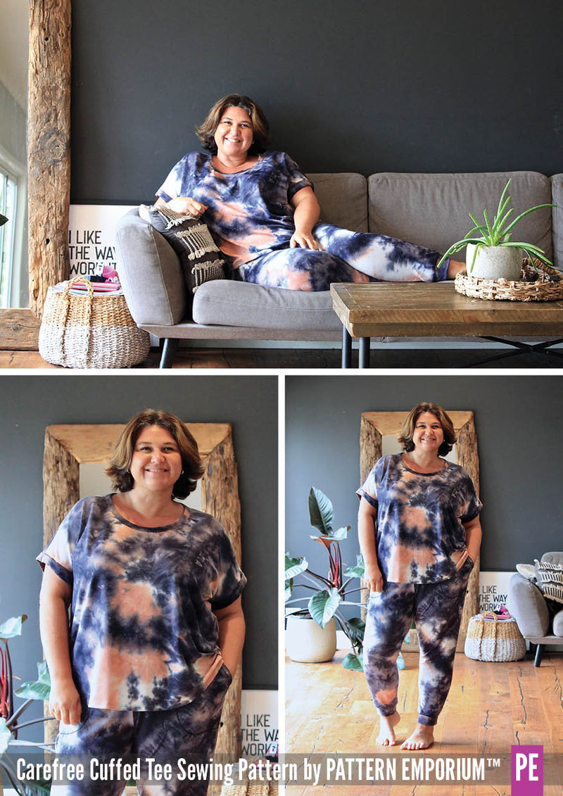 Cuffed t-shirt with dolman sleeve & cuff sewing pattern - PATTERN EMPORIUM