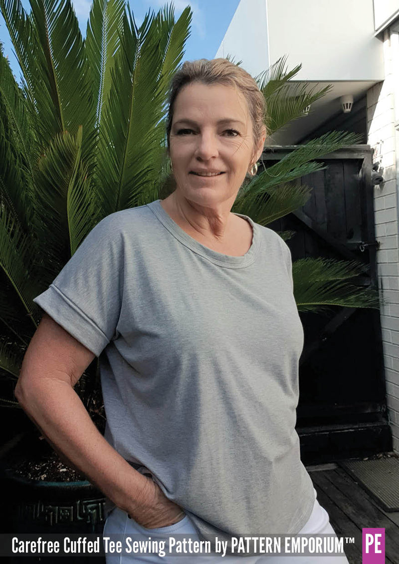 Cuffed t-shirt with dolman sleeve & cuff sewing pattern - Pattern Emporium