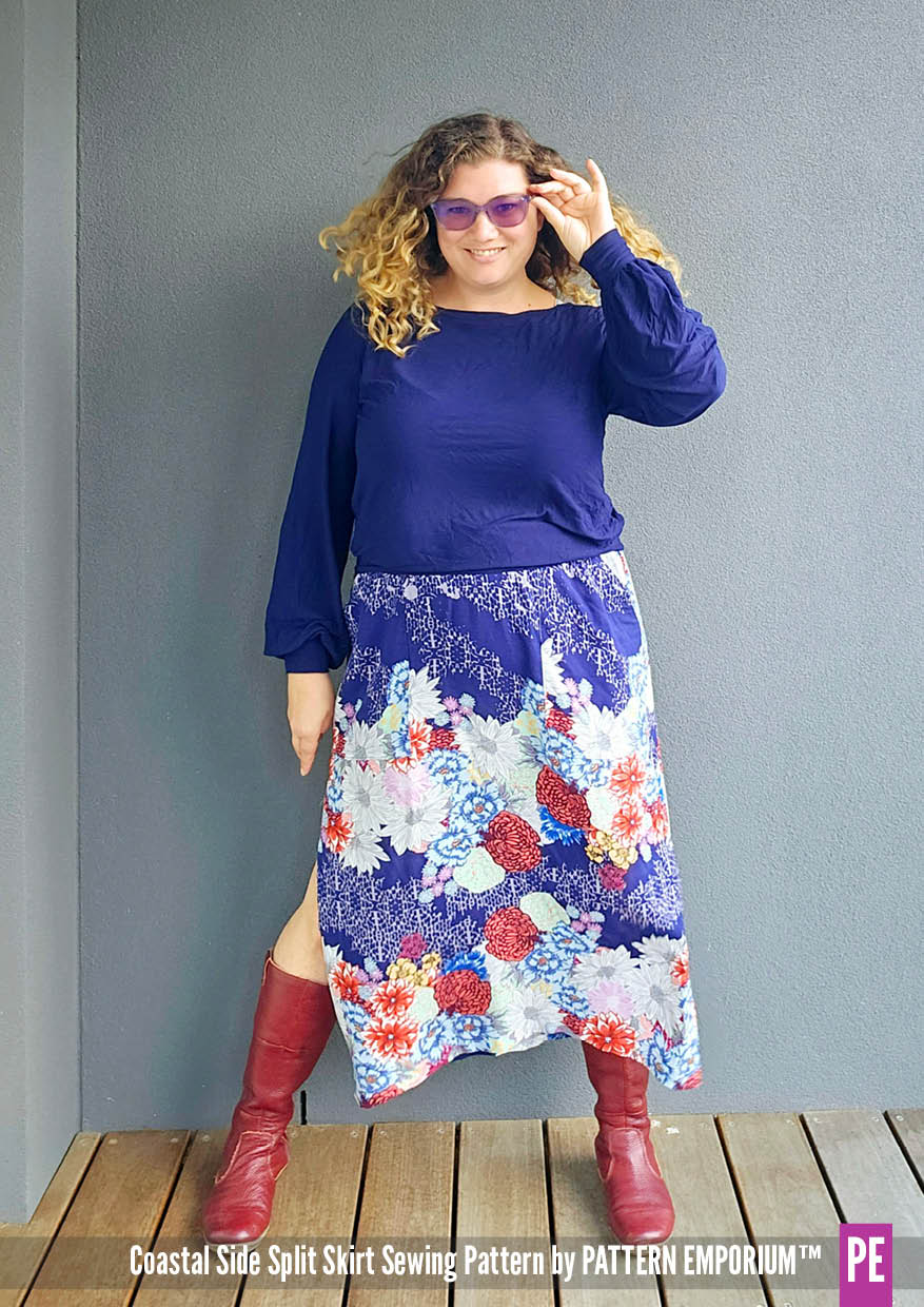Coastal Side Split Skirt - PATTERN EMPORIUM