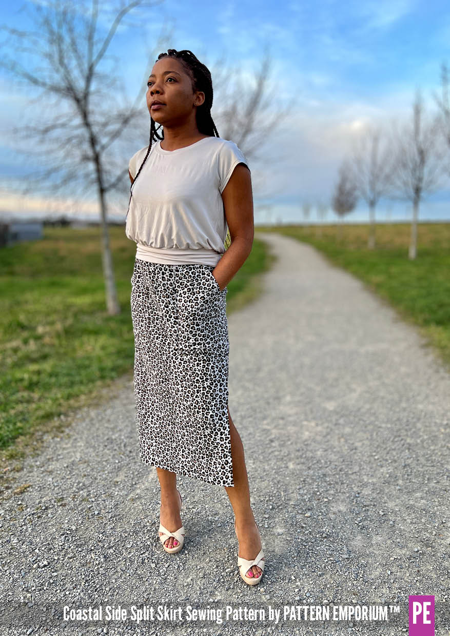 Coastal Side Split Skirt - PATTERN EMPORIUM