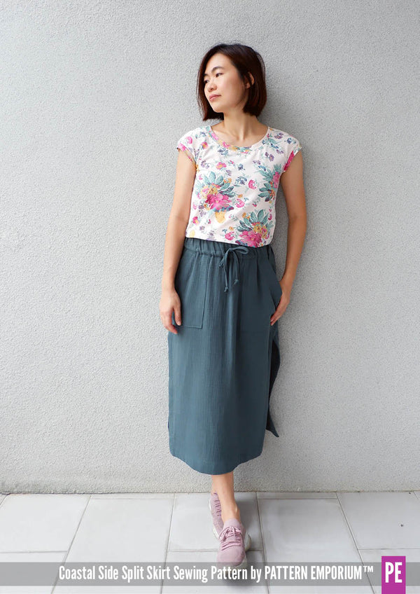 Coastal Side Split Skirt - Pattern Emporium