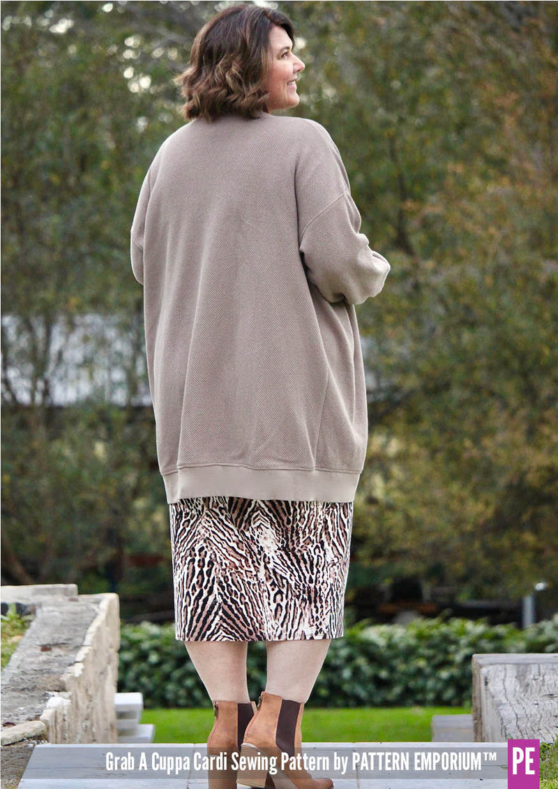 Grab A Cuppa Oversized Cardigan - Pattern Emporium