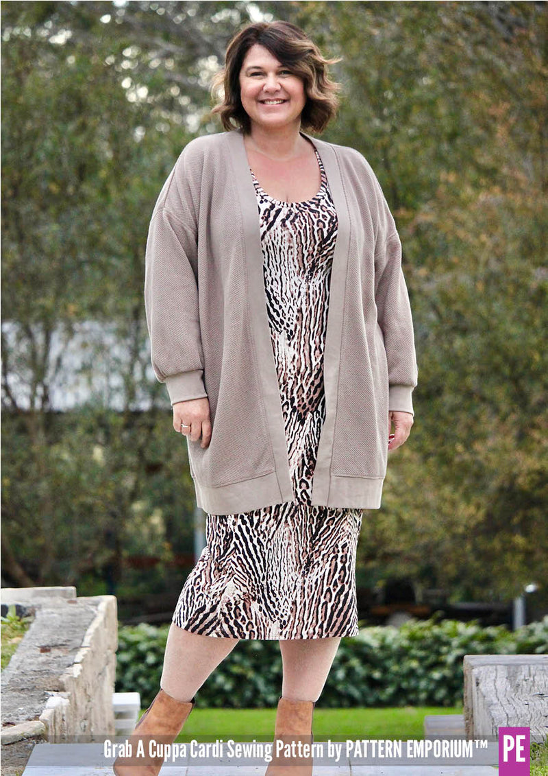 Grab A Cuppa Oversized Cardigan - Pattern Emporium