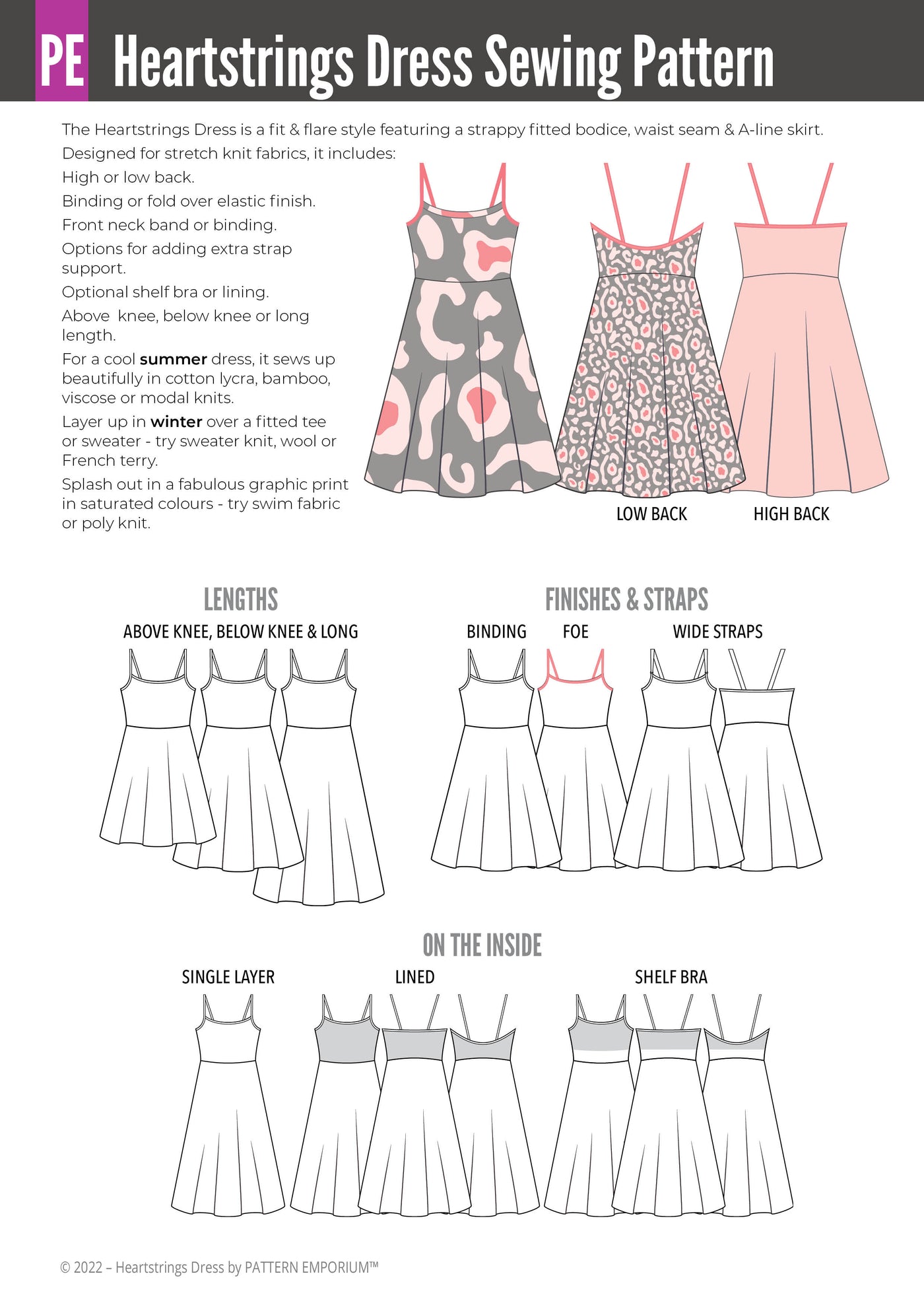 Buy Dress Sewing Patterns For Women Today | Pattern Emporium - PATTERN ...