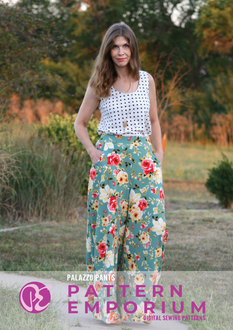 Palazzo Wide Leg Pants Sewing Pattern High Or Low Waisted Pattern