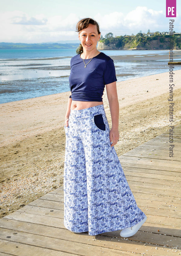 Palazzo Wide Leg Pants Sewing Pattern (High or Low Waisted) - Pattern ...