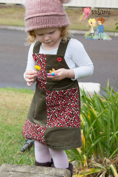 Girls Pinafore Dress Sewing Pattern including Patchwork - PATTERN EMPORIUM