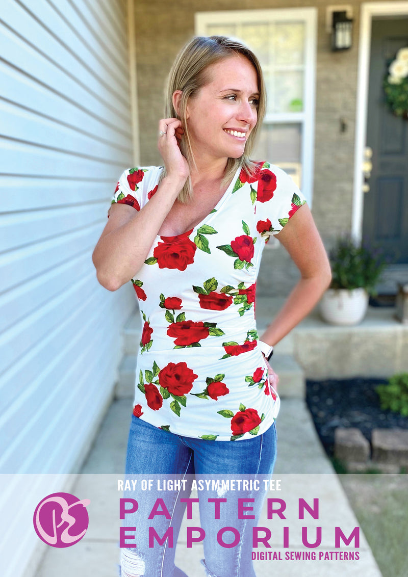 Ray of Light Asymmetric Fitted Tee - PATTERN EMPORIUM