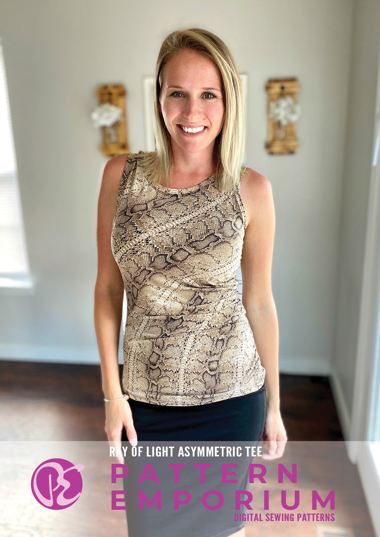 Ray of Light Asymmetric Fitted Tee - PATTERN EMPORIUM