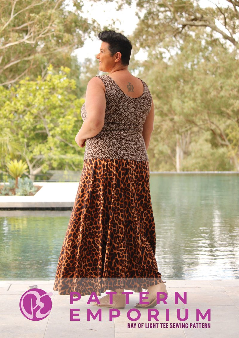 Ray of Light Asymmetric Fitted Tee - Pattern Emporium