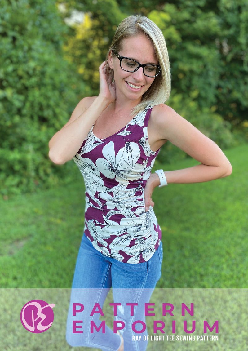 Ray of Light Asymmetric Fitted Tee - Pattern Emporium