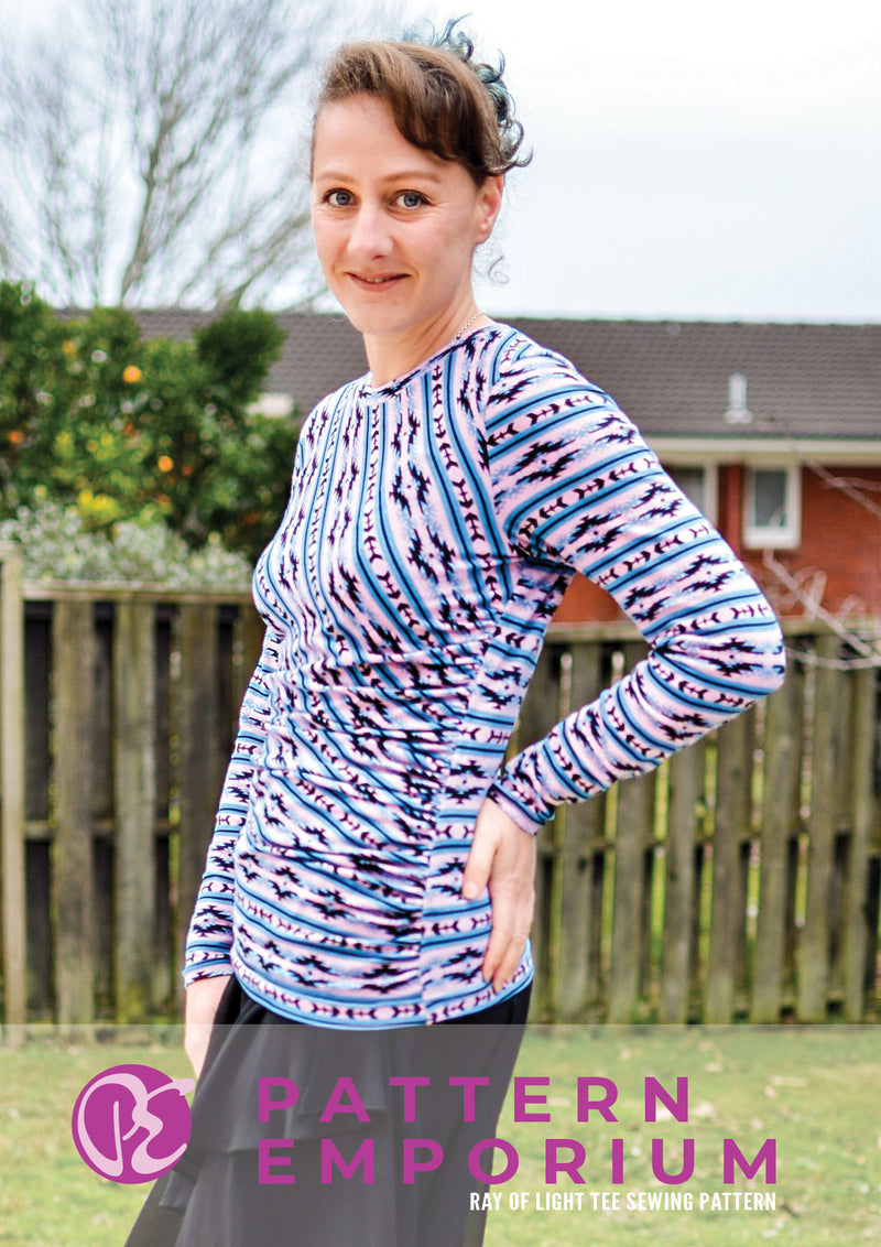 Ray of Light Asymmetric Fitted Tee - Pattern Emporium