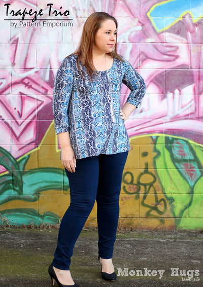 Ladies swing style long top, tunic & dress sewing pattern for stretch ...